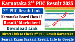 Second PUC Result 2025 Released at karresults.nic.in, Check Karnataka ...
