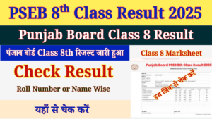 PSEB 8th Class Result 2025 Out, Check Punjab Board Class 8 Results ...