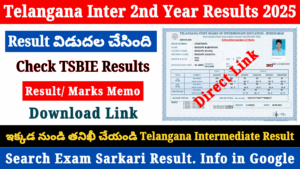 TS Inter 2nd Year Results 2025 Out, Check TSBIE Results at tgbie.cgg.gov.in
