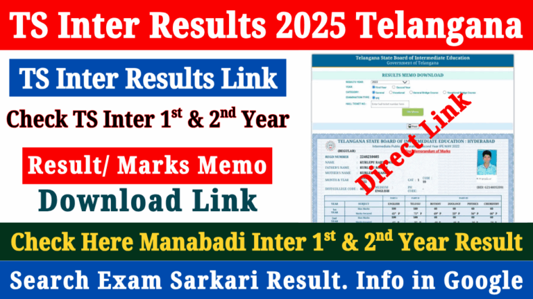 TS Inter Results 2025 (Link) Out, Check Telangana 1st & 2nd Year Result ...