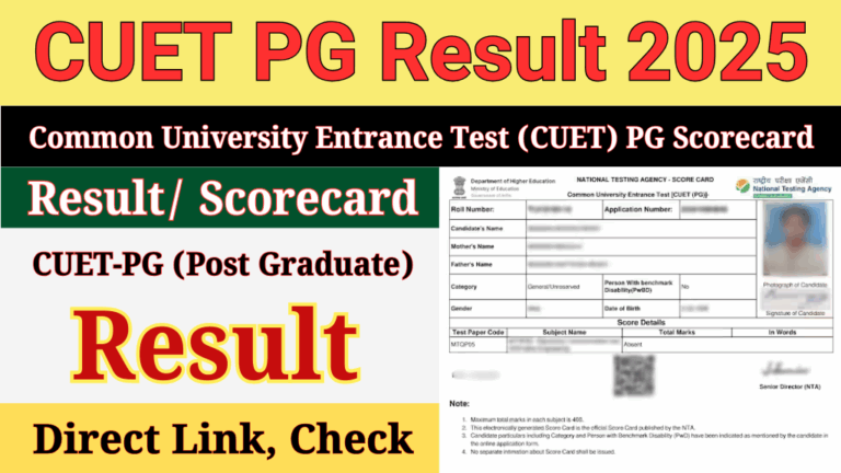 CUET PG Result 2025 Out Link @exams.nta.ac.in/CUET-PG, Download Scorecard