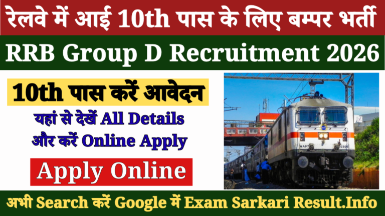 RRB Railway Group D Recruitment 2026, 10th Pass Apply Online For 22195 ...